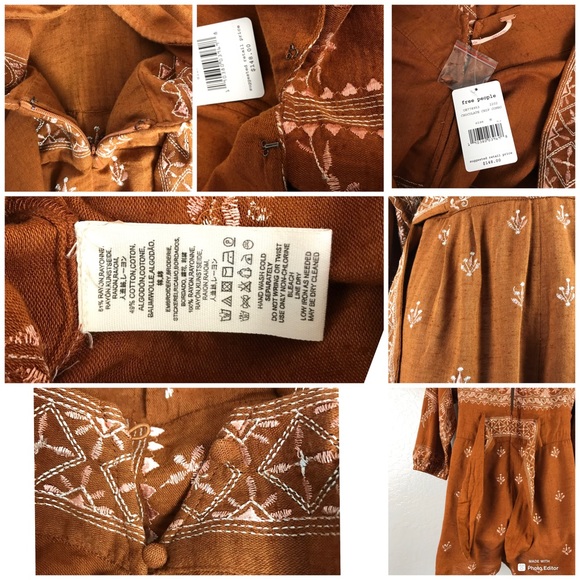 Free People | Pants & Jumpsuits | Free People Azalia Romper Brown ...